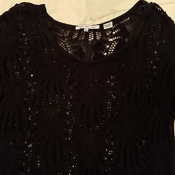 eight eight eight | Tops | Eight Eight Eight Black Crochet Top | Poshmark